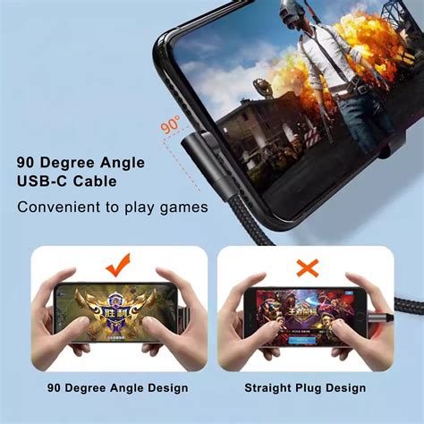 Degree Right Angle To Usb Type C Cable W Fast Charging For Smart Phones Buy Usb C Cord
