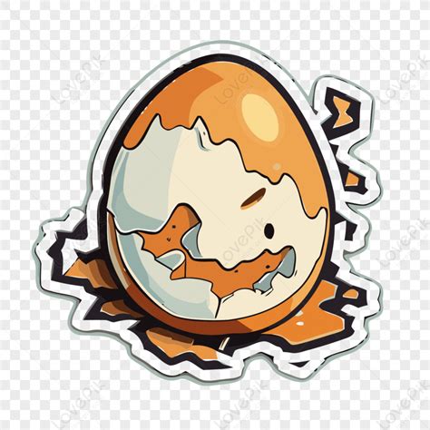 An Egg Sticker Has Broken Out Of His Shell Clipart Vector Egg Clipart