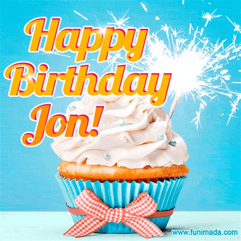 Happy Birthday Cupcake  With Name Jon Download On