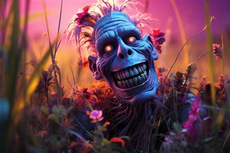 Premium Ai Image Scary Zombie In The Grass Halloween Concept