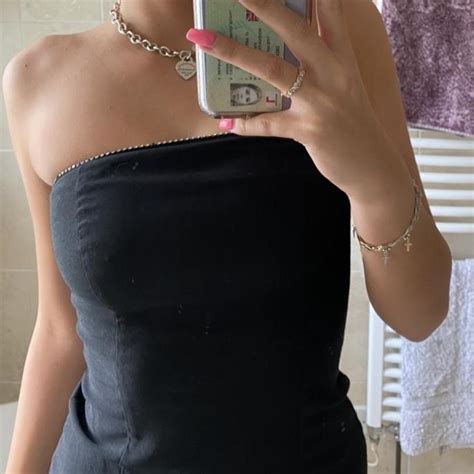 The Sickest Vintage Midi Dress Black Strapless Depop The Sickest Vintage Midi Dress Black Strapless Depop