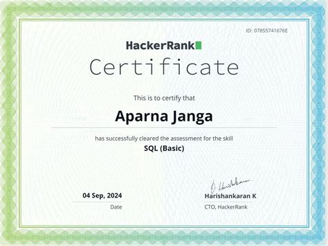 Achievement Hackerrank Sql Programming Databaseskills