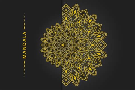 로얄 럭셔리 장식 장식 이슬람 스타일 패턴 만다라 배경 디자인 템플릿 프리미엄 벡터