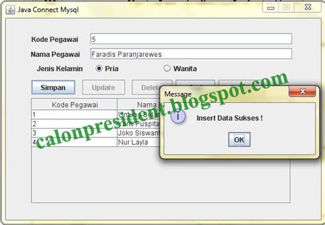 Aplikasi Crud Java Koneksi Java Dan Mysql Contoh Download Program