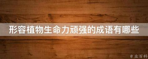 形容植物生命力顽强的成语有哪些 业百科