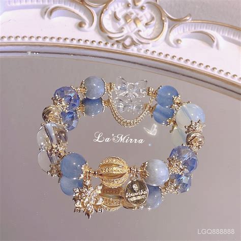 童話海藍寶藍水晶白 水晶手鍊 冰雪花星空手串女 個性精緻首飾 串珠 手環 飾品 手鍊 手鍊女 手環女 蝦皮購物