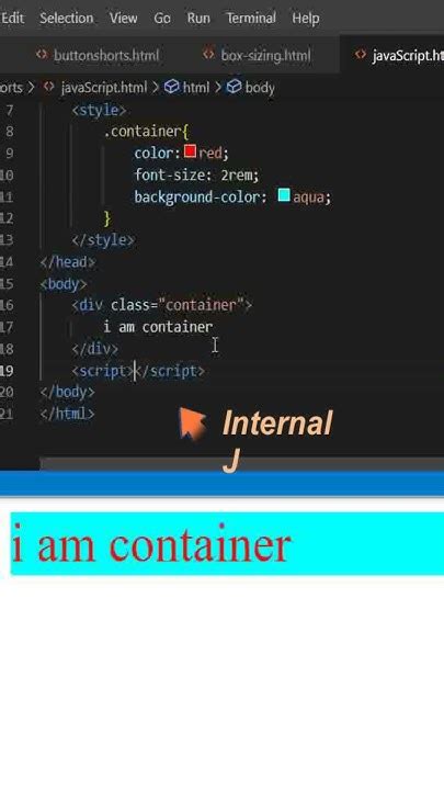 How To Add Internal And Exteranl Javascript Css3 Html5 Js Webdevelopment Youtube