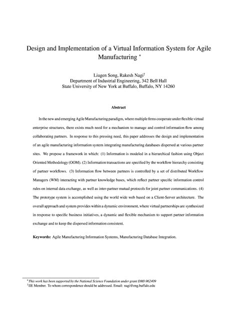 Design And Implementation Of A Virtual Information System For Agile