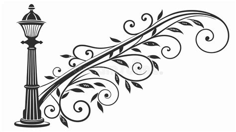 Ornate Decorative Street Lamp Post Vintage Urban Vector Design Generative Ai Stock Vector