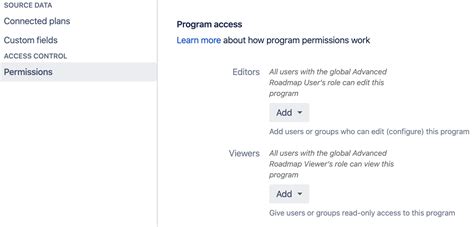 Configuring Program Permissions Advanced Roadmaps For Jira Data Center And Server 329