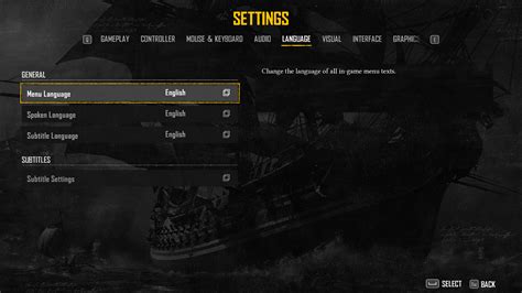 Language Skull And Bones Interface In Game