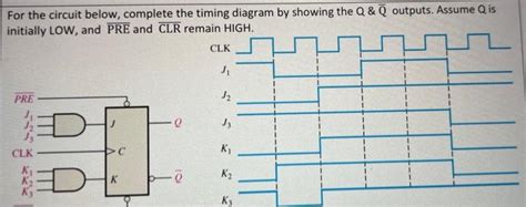 Solved For The Circuit Below Complete The Timing Diagram By