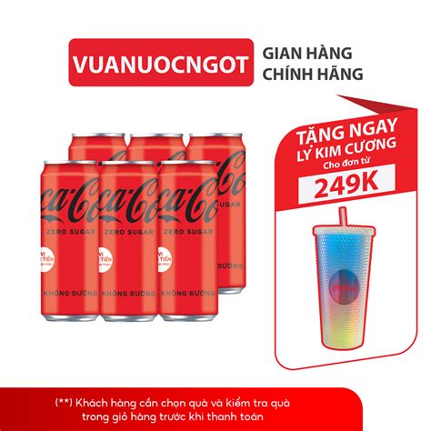 Lốc 6 Lon Nước Giải Khát Coca Cola Zero 320ml Lon Vua Nước Ngọt