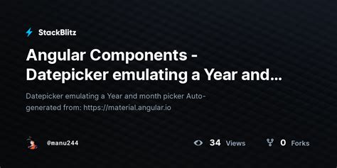 Angular Components Datepicker Emulating A Year And Month Picker