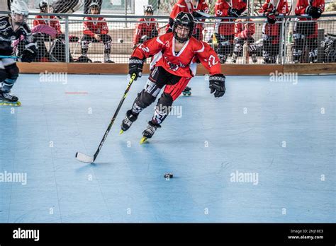 Spanish Elite League Inline Field Hockey Match Between The Women S