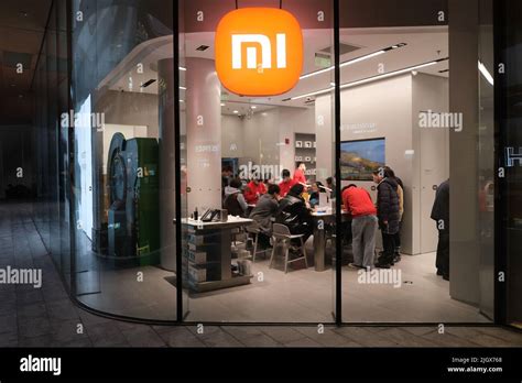 Shanghai China Dec Th Exterior Of Xiaomi Electronic Store And Many Chinese Customers
