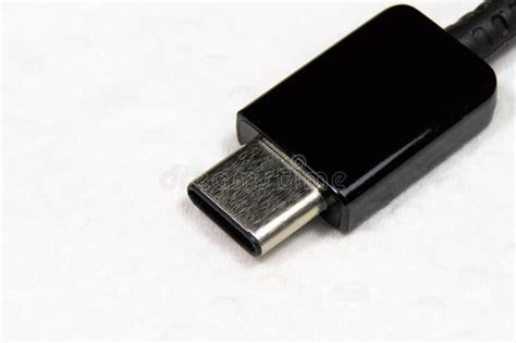 Closeup Shot Of A USB Type C Plug On White Background Stock Image Image Of Plastic Computer