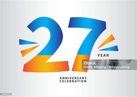 27 주년 기념 로고 벡터 27 숫자 디자인 27 번째 생일 초대장 기념일 로고 템플릿 로고 번호 디자인 벡터 서예 글꼴 타이포그래피 로고 벡터 디자인 검은색에 대한 스톡