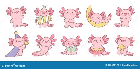 Cute Axolotl Pixel Art 8 Bit Little Amphibian Salamander Cartoon Vector