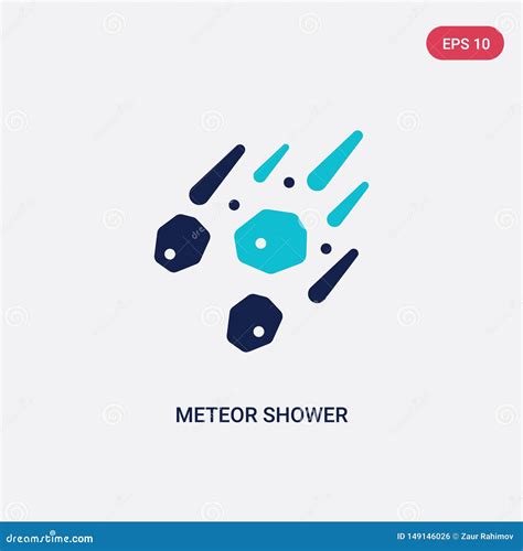 Two Color Meteor Shower Vector Icon From Astronomy Concept Isolated Blue Meteor Shower Vector