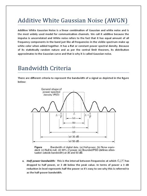 Additive White Gaussian Noise Pdf Bandwidth Signal Processing Sampling Signal Processing