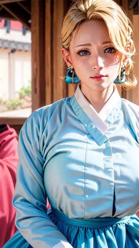 펌 스압 한복 입은 가슴 큰 서양 누나 좀 그려줘 Ai야 세리에매니아