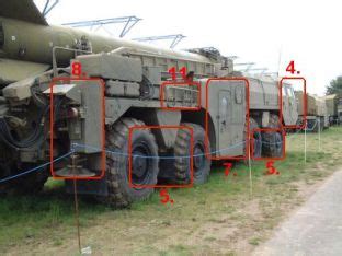 SCUD B SS 1 MAZ 543 MAZ 543 Russian Russe Key Recognition Features Wheeled Vehicle Truck With