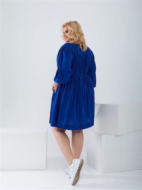 Сукня з бавовняної тканини синя Жіночий одяг