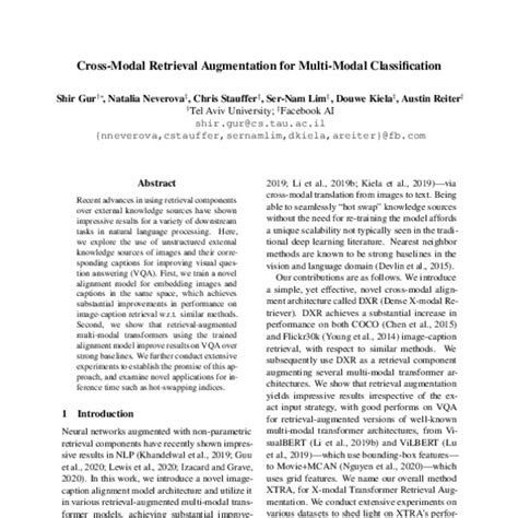 Cross Modal Retrieval Augmentation For Multi Modal Classification Acl Anthology