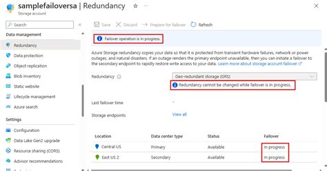 스토리지 계정 장애 조치failover 시작 Azure Storage Microsoft Learn