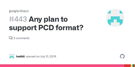 Any Plan To Support PCD Format Issue 443 Google Draco GitHub