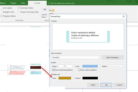 Ms Project Network Diag View Task Cell Background Colour Highlight