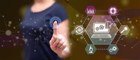 Woman Touching A Software Testing Concept Stock Photo Image Of Symbol Website 321157674