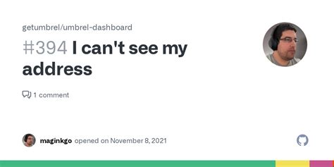 I Cant See My Address · Issue 394 · Getumbrelumbrel Dashboard · Github