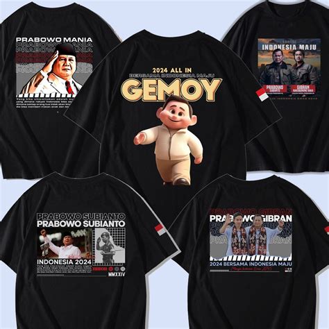 Jual Kaos Gemoy Prabowo Subianto Gibran 2024 All In Premium Shopee Indonesia