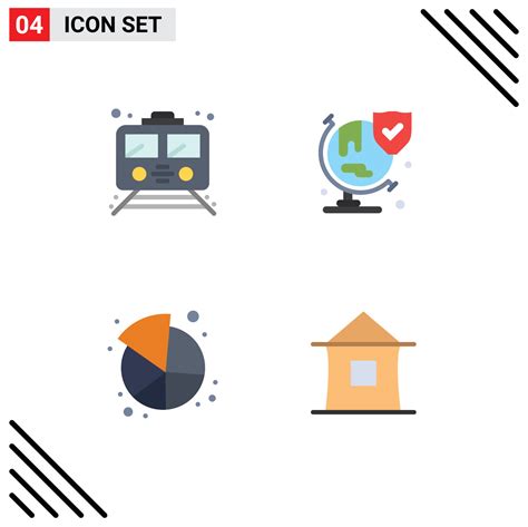 Stock Vector Icon Pack Of 4 Line Signs And Symbols For Metro Chart