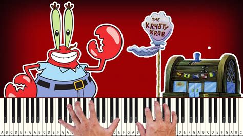 Krusty Krab Theme Song Piano Tutorial Youtube