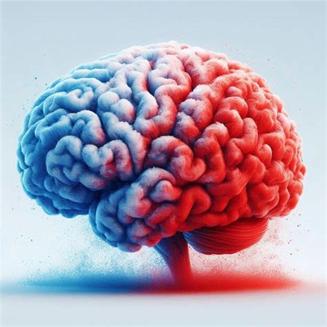 Red Blue Brain Premium Ai Generated Image