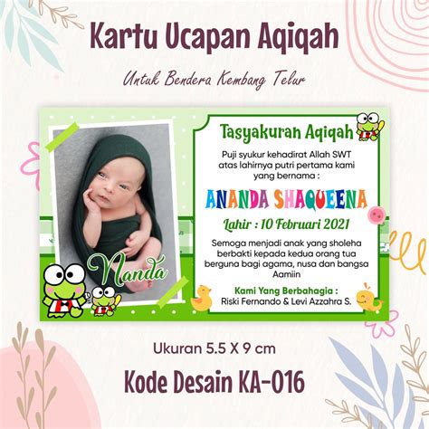 Jual Kartu Ucapan Aqiqah Kartu Kembang Telor Kartu Bayi Lahir Termurah Shopee Indonesia