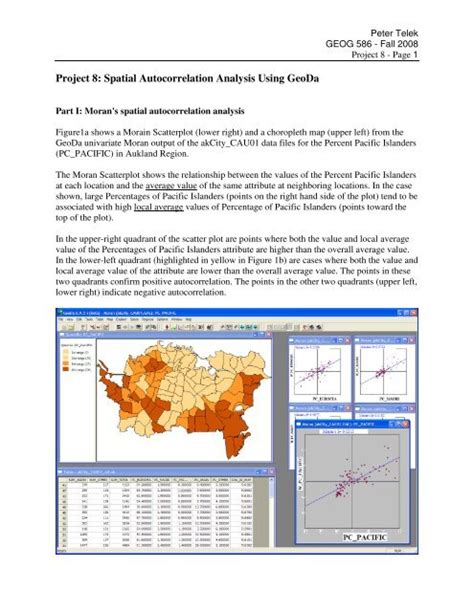 Project 8 Spatial Autocorrelation Analysis Using Geoda