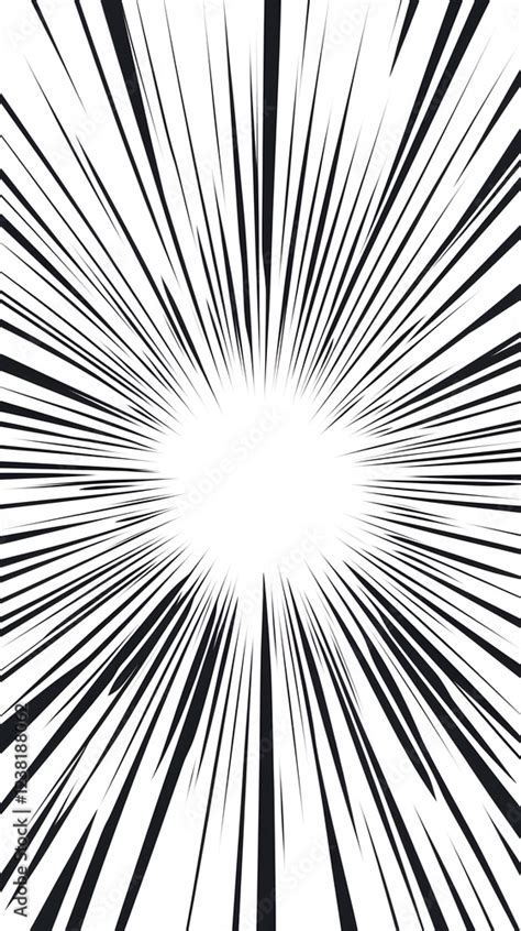 Ilustración De Stock Comic Book Black Radial Lines Overlay On White Background Action Lines