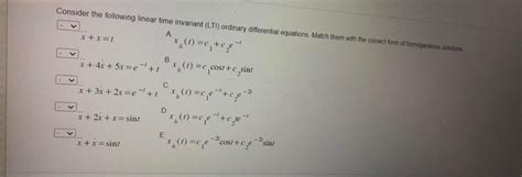 Solved Consider The Following Linear Time Invariant Lti
