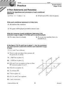 If Then Statements And Postulates Worksheet For Th Grade Worksheets Library