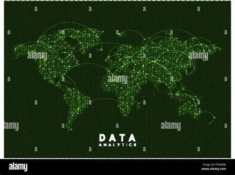 World Map Data Visualization Technology Background Vector Illustration Stock Vector Image
