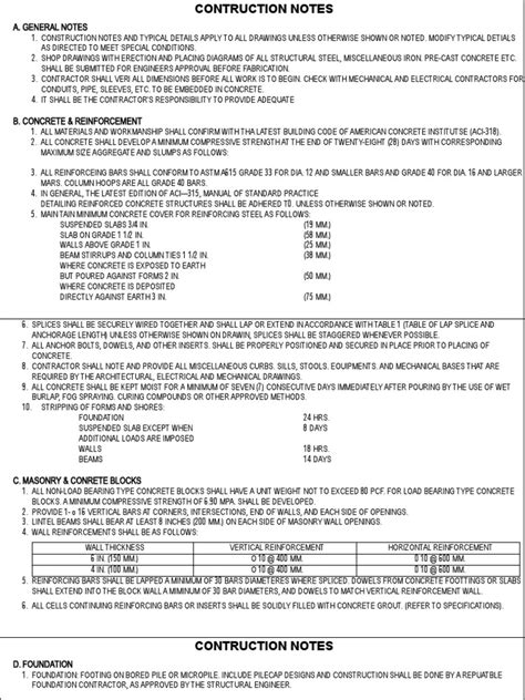 A General Notes Pdf Concrete Structural Steel
