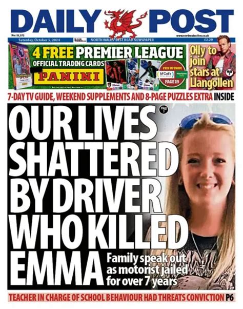 Wales Papers Fatal Crash Driver Jailed And Paddleboard Deaths Charge