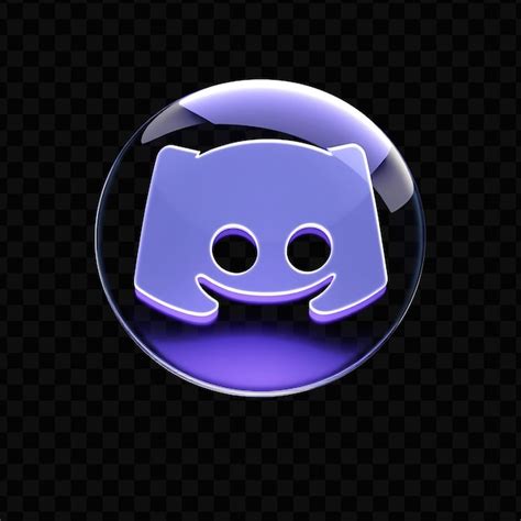 Discord Logo With 3d Render Etched Glass Material Pulsating Glow Purple And White Color Scheme