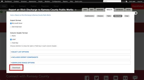 exporting form responses ramsey county