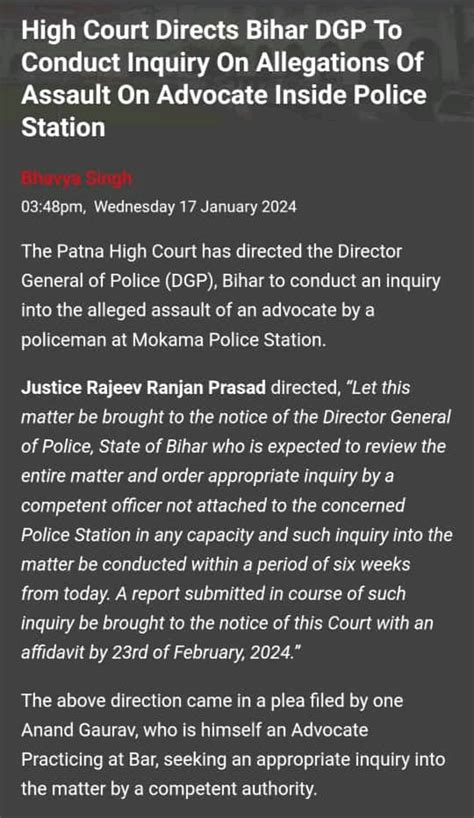 Harsh Vardhan On Linkedin Assault On Advocates Assaulting Or Torturing