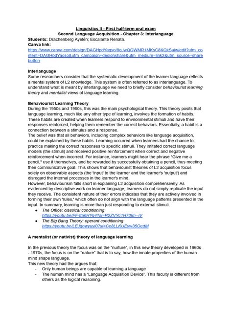 Interlanguage Linguistics Ii Pdf